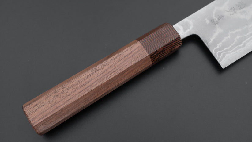 Morihei Kikuyu Blue #2 Damascus Nakiri 165mm Walnut Handle – HITOHIRA